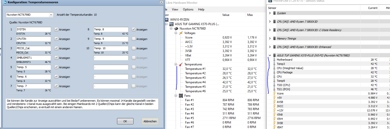 LHM list only 6 temp sensors, while HWiNFO shows 8 for NCT6798D · Issue ...