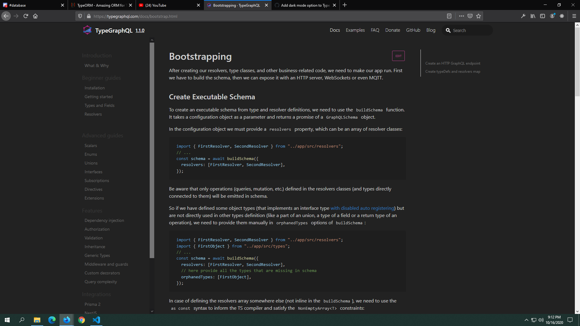 Add Dark Mode Option To Type Graphql Homepage · Issue 729 · Michallytek Type Graphql · Github