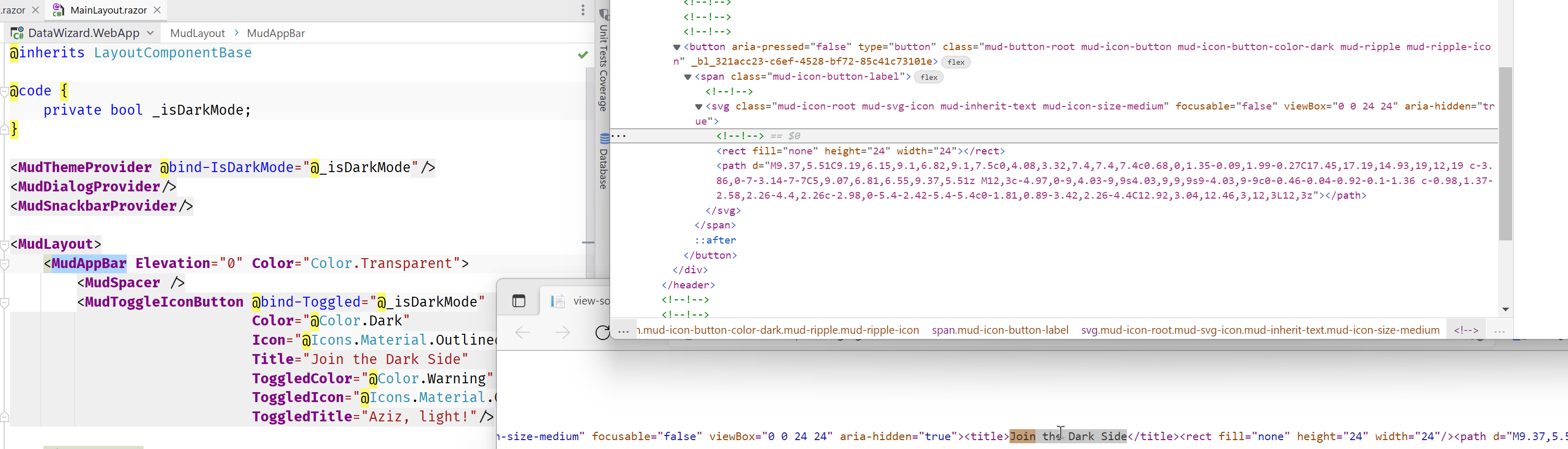 Tooltips are not shown on hover when MudToggleIconButton is inside MudAppBar · Issue #4071 ...