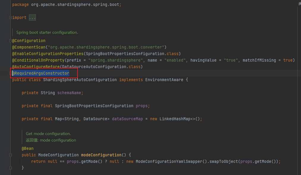 Error creating bean `ShardingSphereAutoConfiguration` , No default constructor found · Issue ...