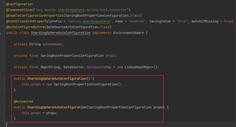 Error creating bean `ShardingSphereAutoConfiguration` , No default constructor found · Issue ...