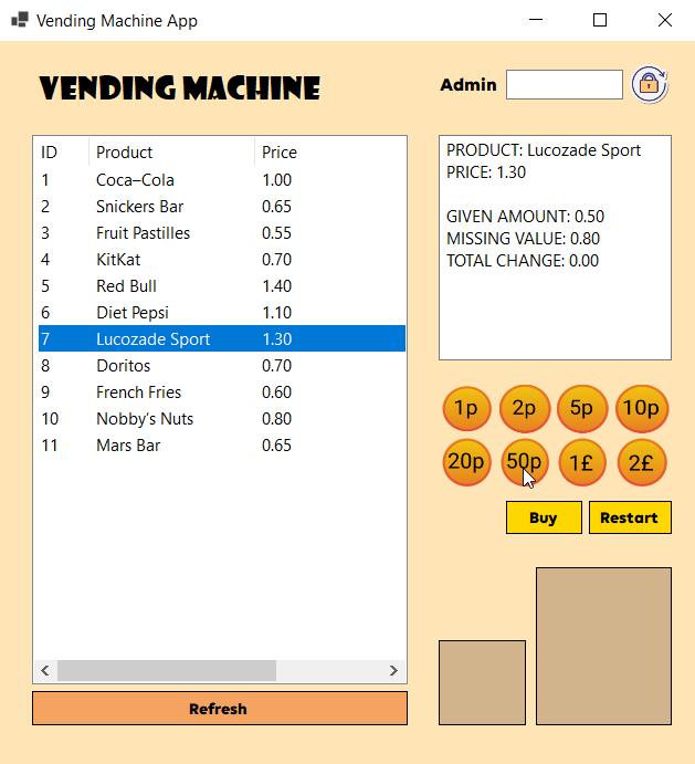 GitHub - af-code2build/VendingMachine: A quick C# app simulating a vending machine