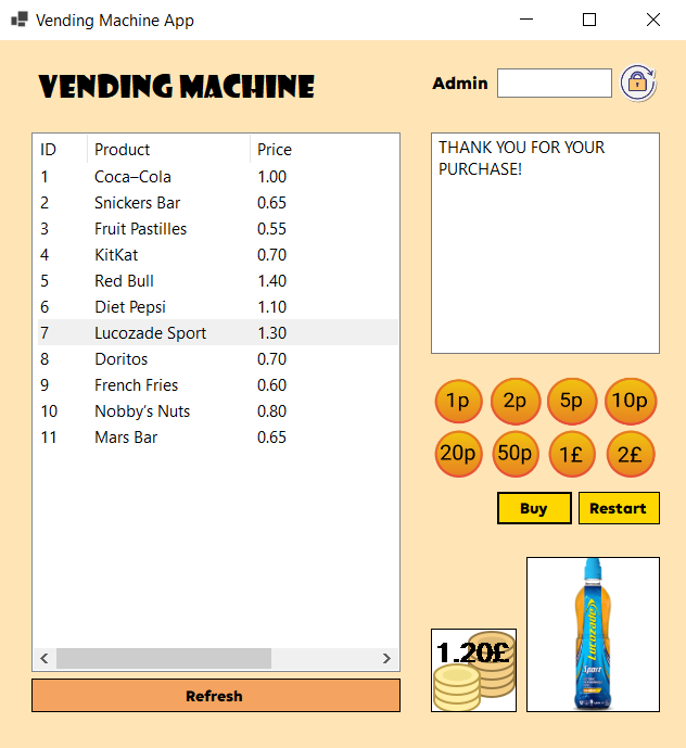 GitHub - af-code2build/VendingMachine: A quick C# app simulating a ...