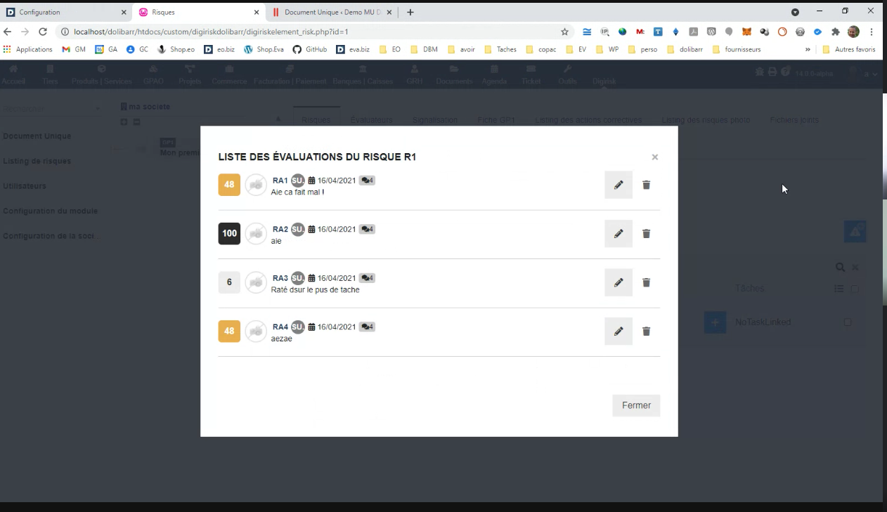 Edit évaluations · Issue #121 · Evarisk/Digirisk · GitHub