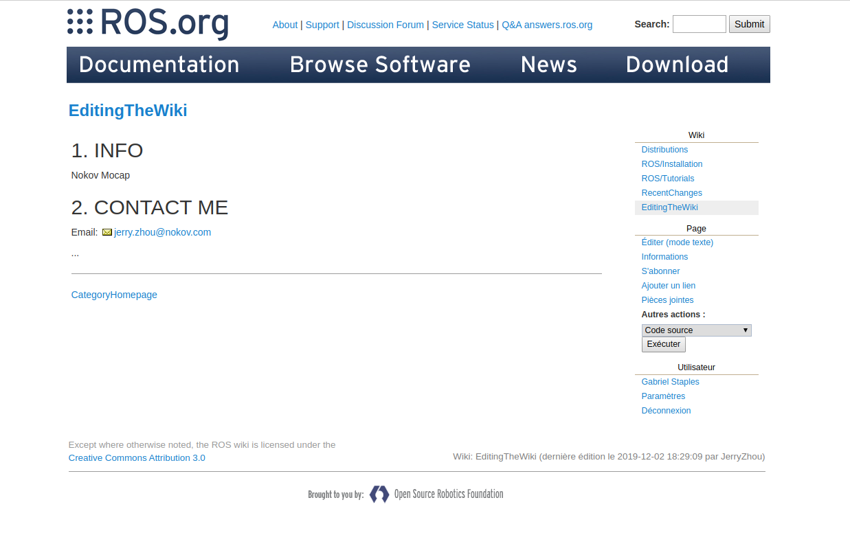 The "http://wiki.ros.org/EditingTheWiki" page seems to be useless and is getting mutilated by ...