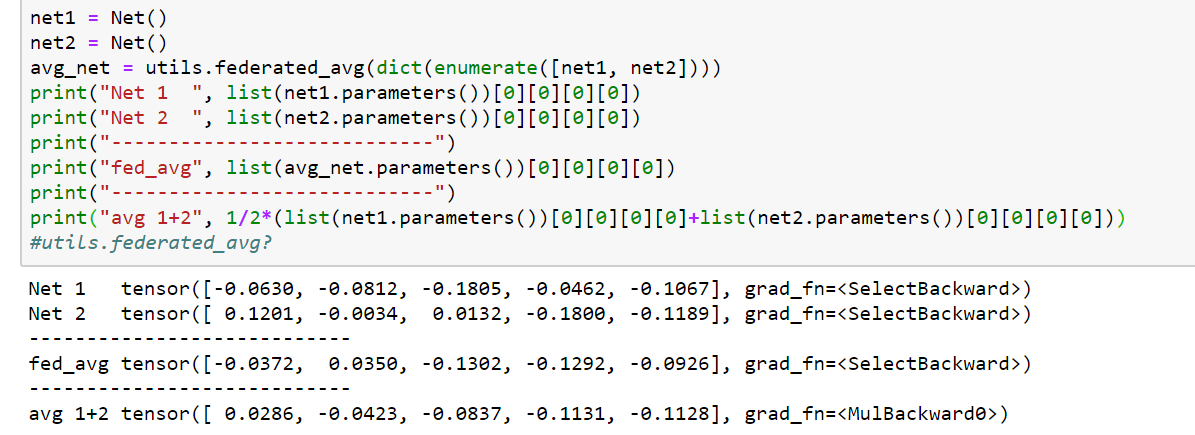 Averaging method utils.federated_avg(models) returns wrong results and ...