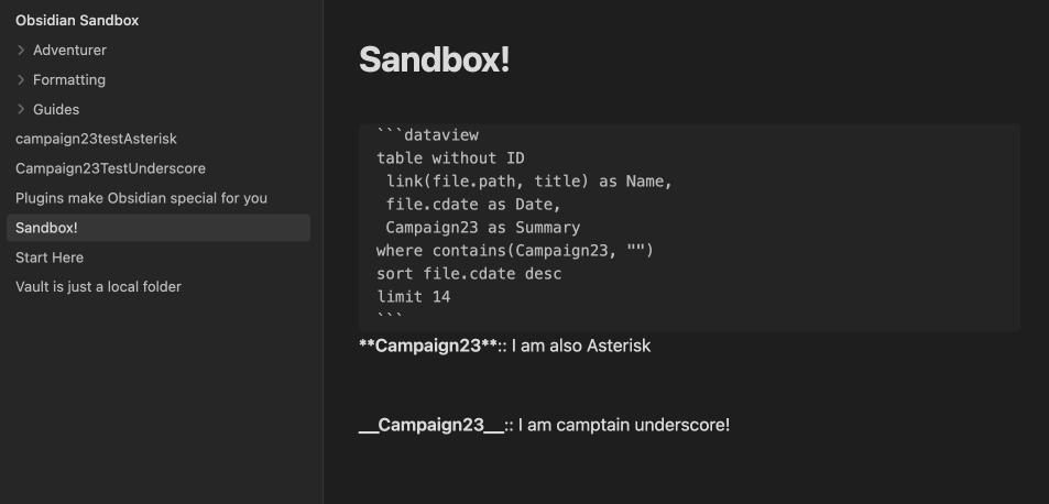 Inline fields inside `[]` do not allow bold · Issue #623 · blacksmithgu/obsidian-dataview · GitHub