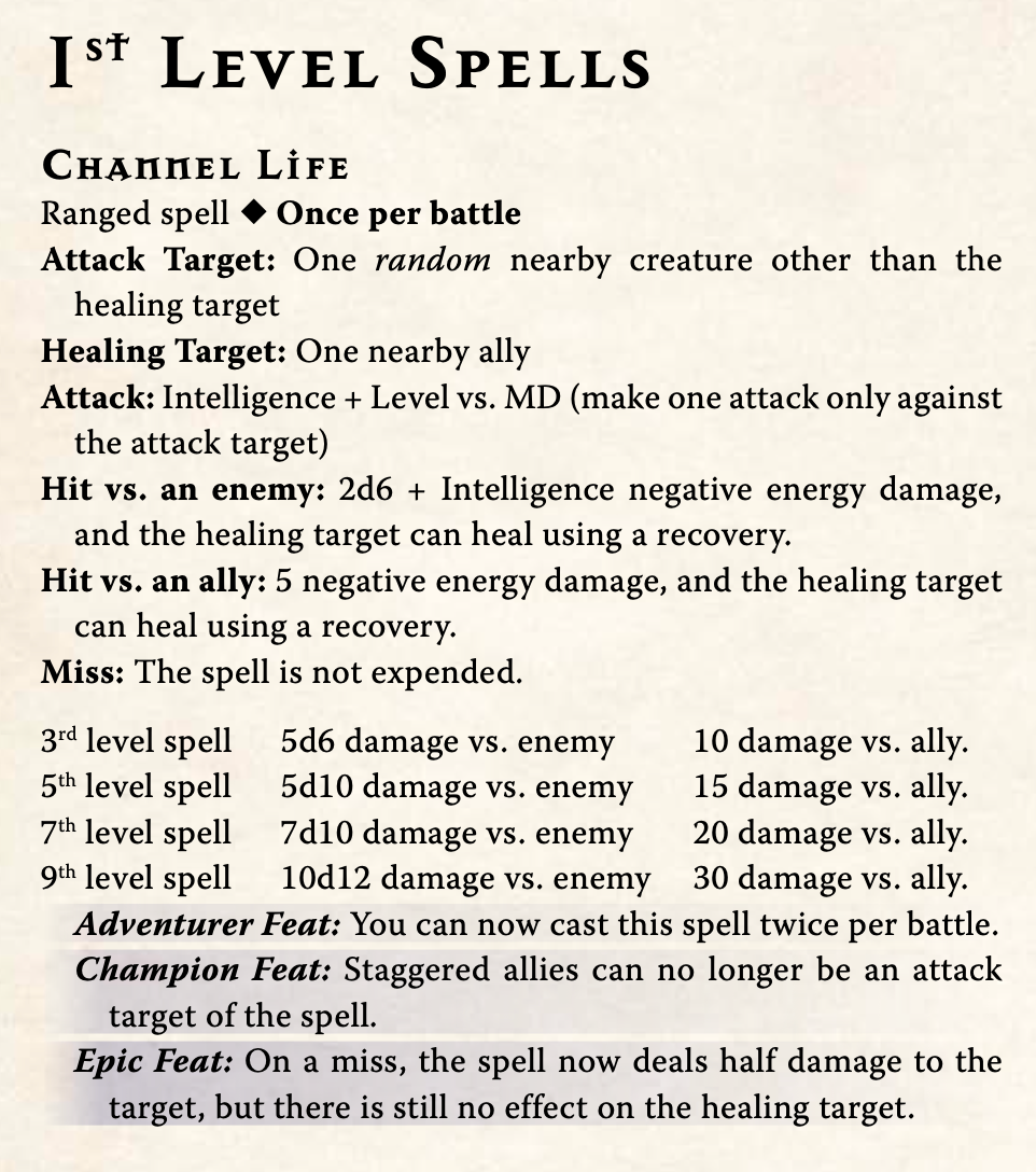 Separate Out Spells, Abilities, Summons, ETC., into their own Notes ...
