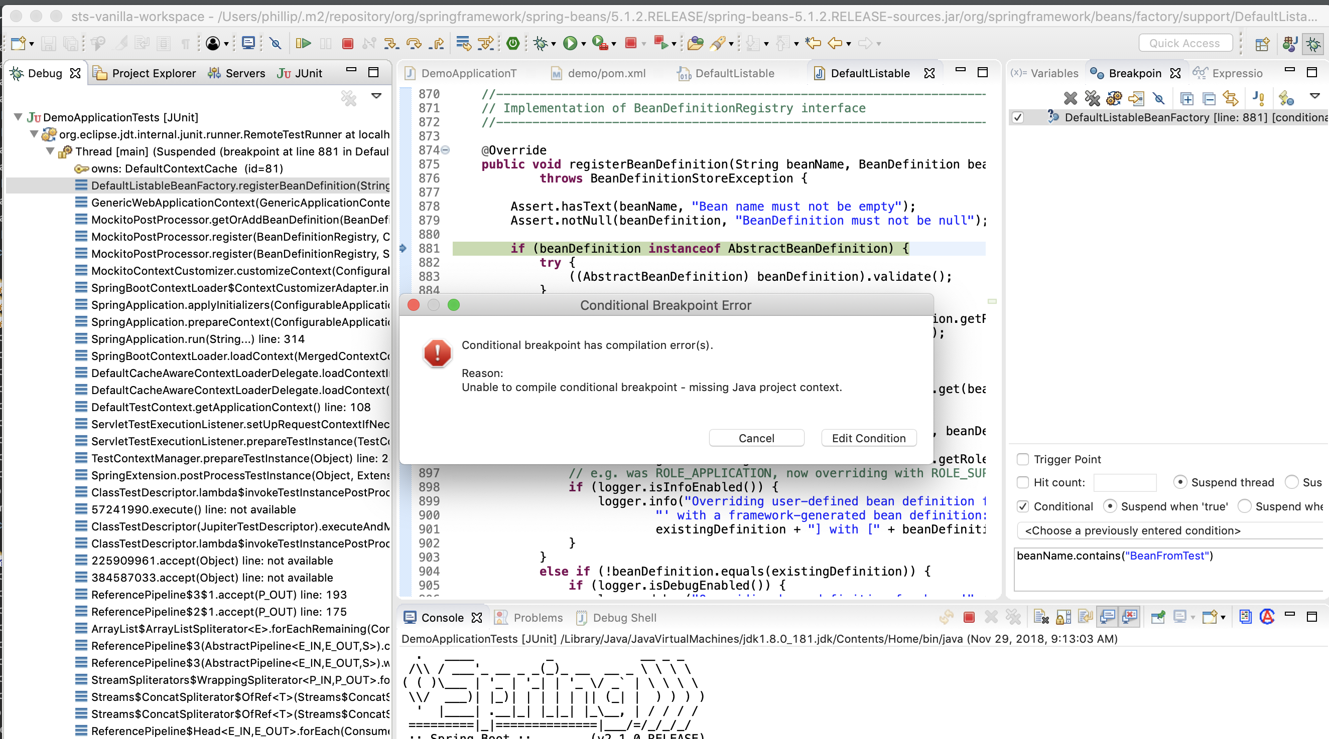 Cannot Set Conditional Debug Breakpoint Or Evaluate Expressions In
