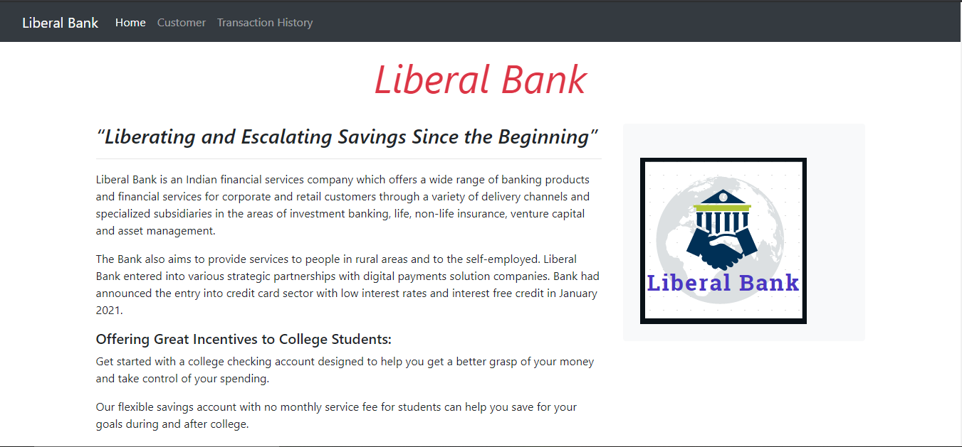 GitHub - Sumedha2510/Liberal-Bank-Basic-Banking-System: Liberal Bank is a basic banking system ...
