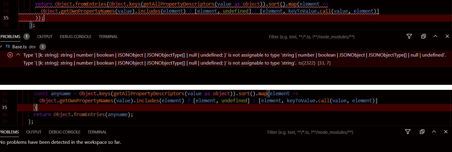 The same code throws an error · Issue #113225 · microsoft/vscode · GitHub