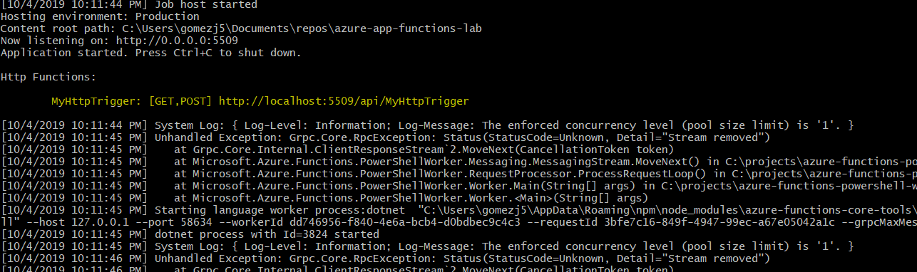 Unable To Debug Any Functions Task Fails Always Message Not Useful For Addressing The Issue