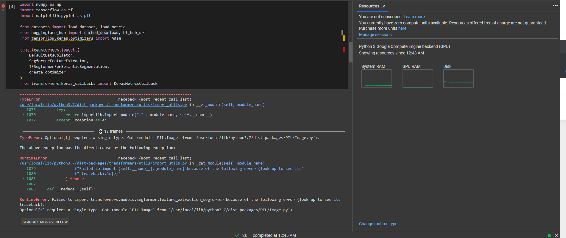 Error while creating model in TFSegFormer_Finetune.ipynb · Issue #12 · deep-diver/segformer-tf ...