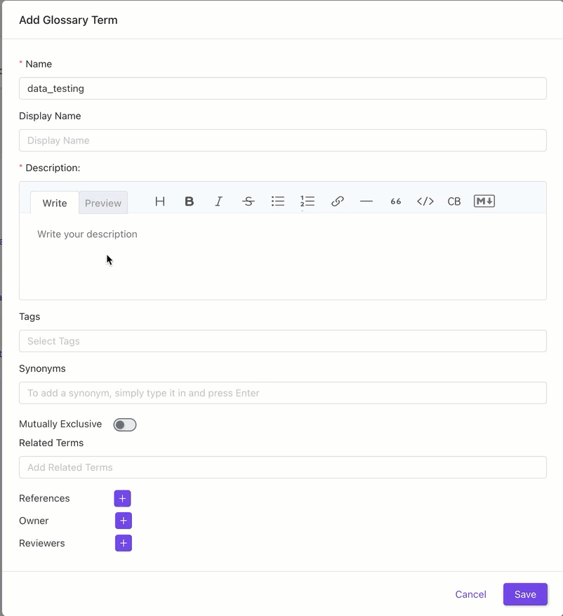 Glossary UI : # or @ doesn't activate entity/user references · Issue #11854 · open-metadata ...