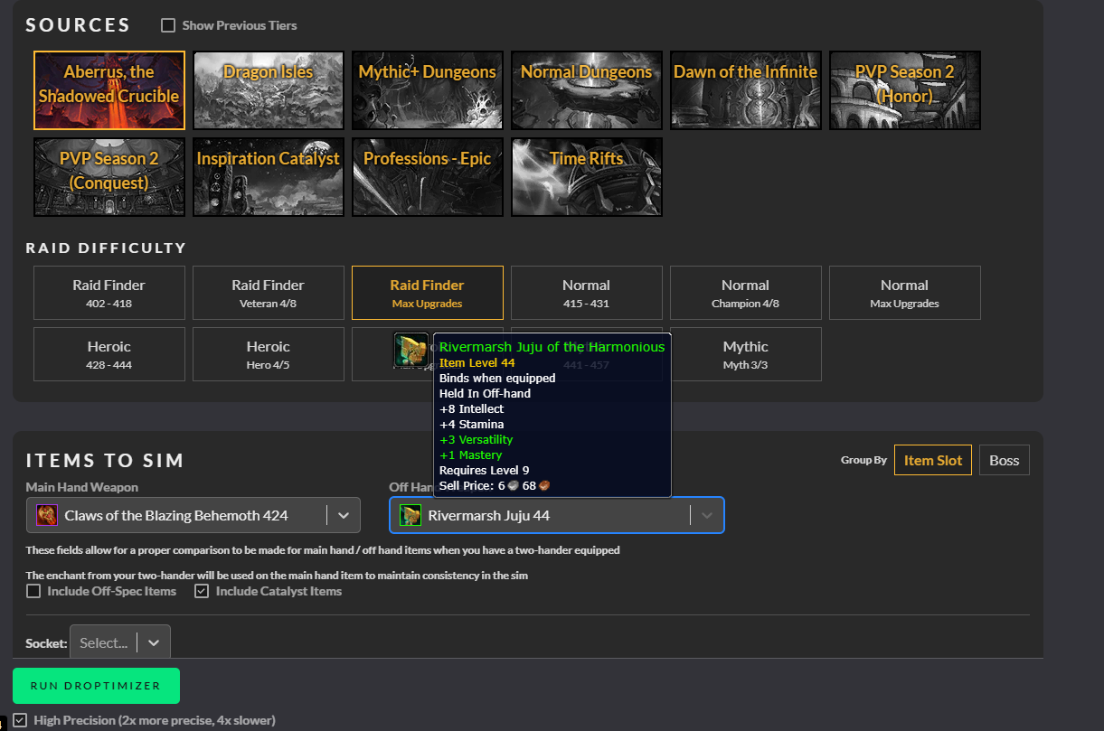 When simming ww monk with 2 hand my offhand choice is int weapon · Issue #418 · seriallos ...