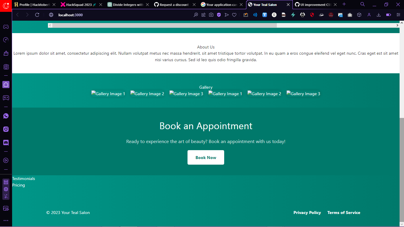UI improvement CSS , tailwind CSS · Issue #2 · iammadanlal/os_salon_web · GitHub