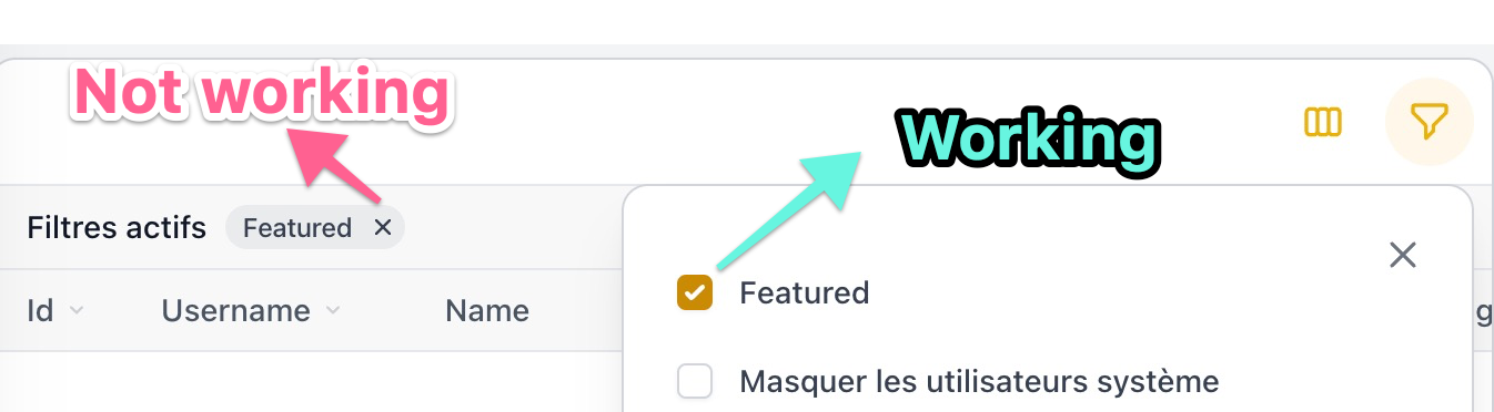Close Icon In Filter Indicator Does Not Work If Filter Is Created Using Default · Issue 3674