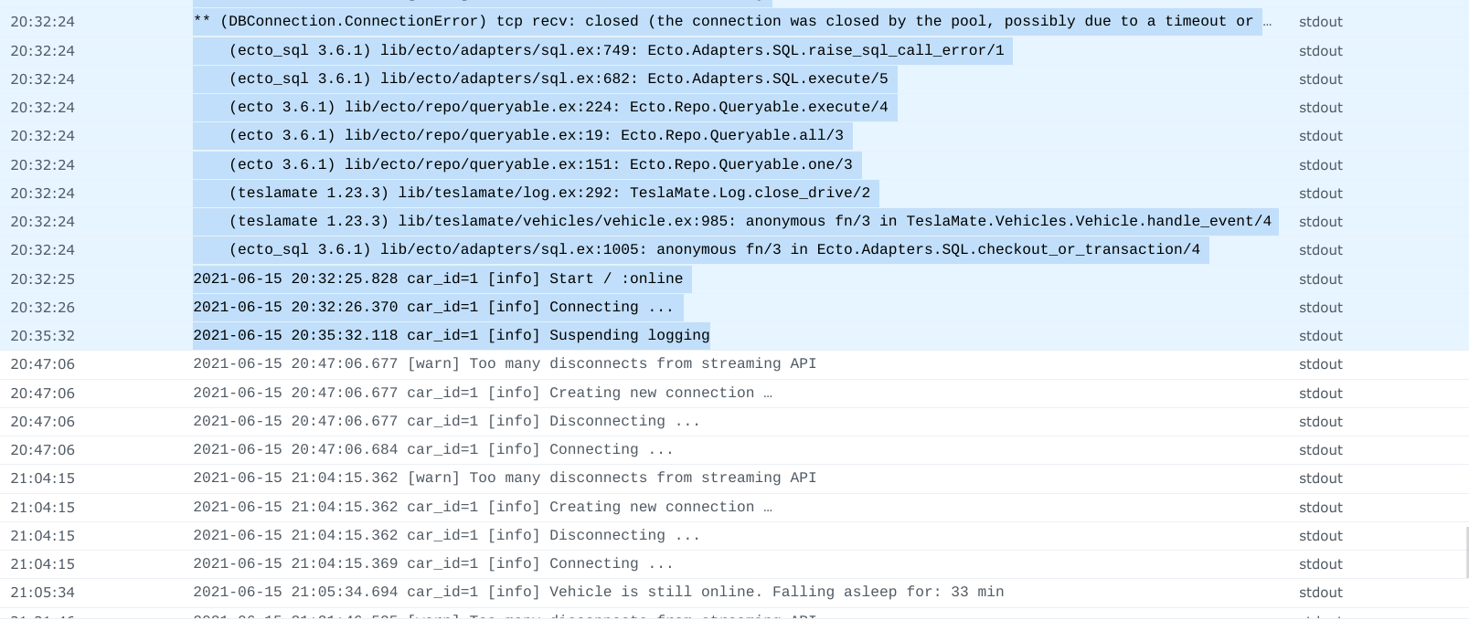 Drives Not Terminating Automatically · Issue 1731 · Teslamate Org Teslamate · Github