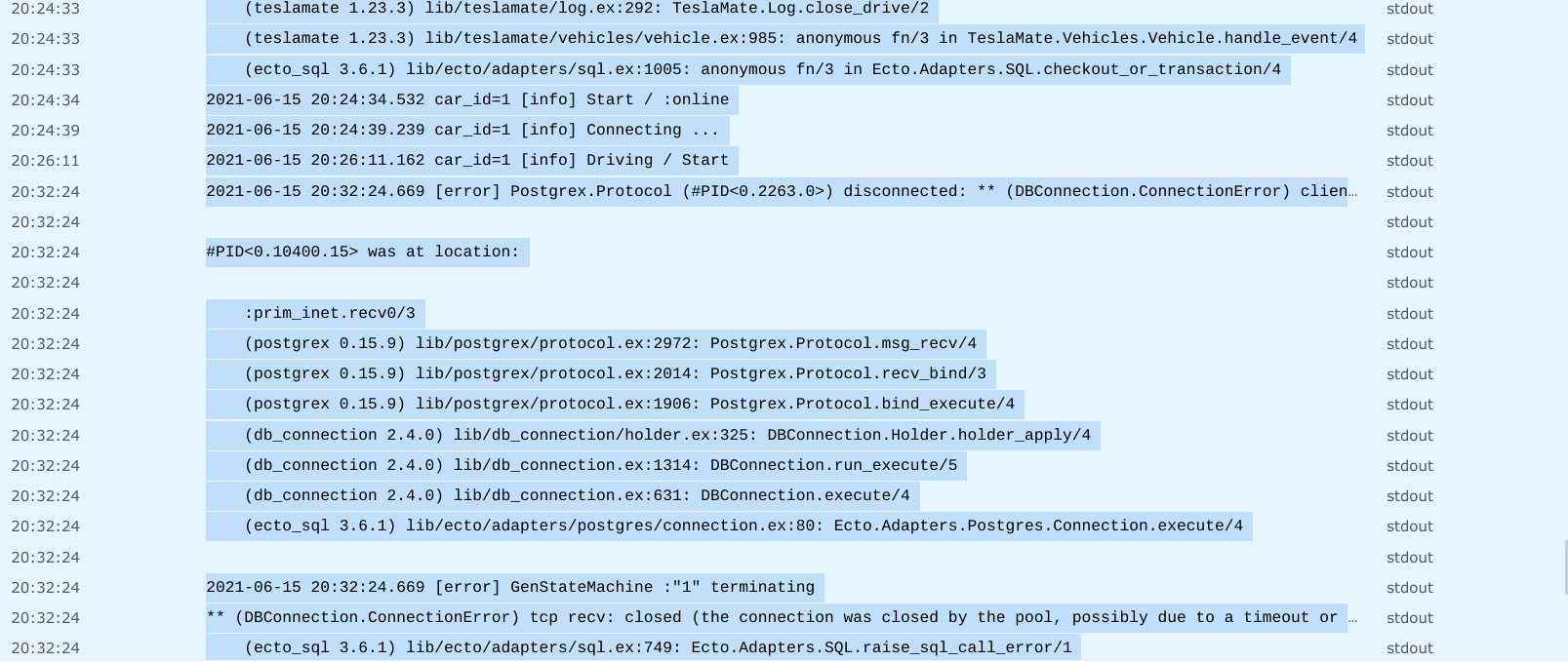 Drives Not Terminating Automatically · Issue 1731 · Teslamate Org Teslamate · Github