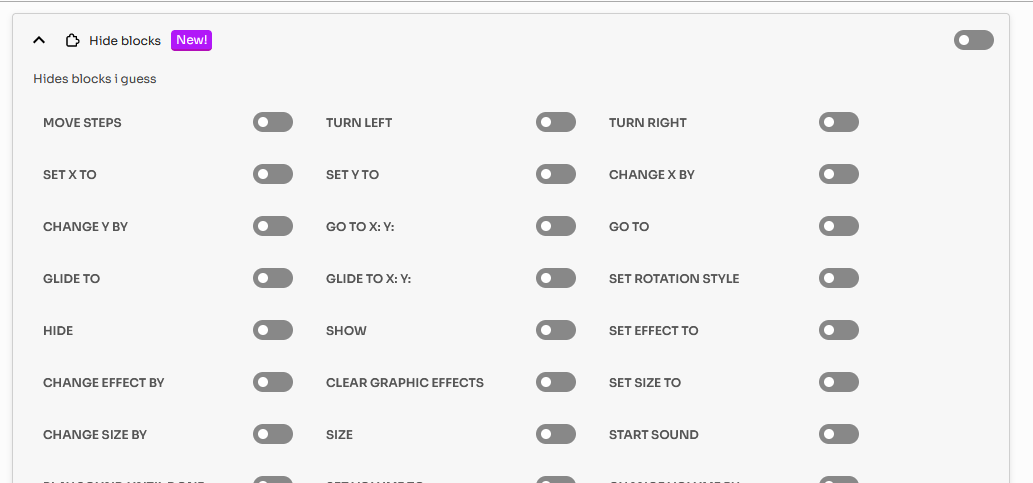 Selective hide of blocks in the palette · Issue #4125 · ScratchAddons/ScratchAddons · GitHub