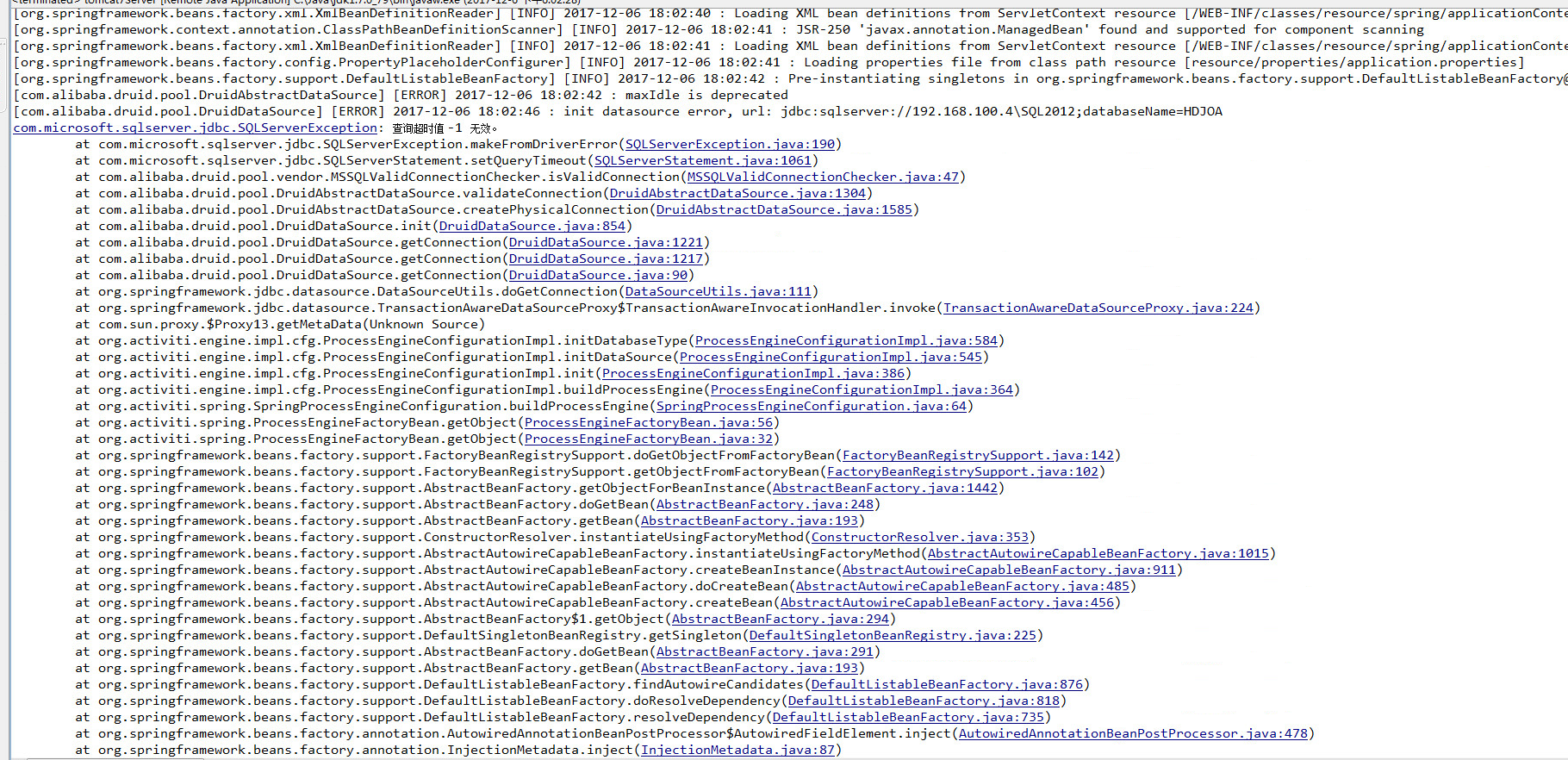 换成druid之后，启动tomcat 报错 DataSource不能初始化； · Issue #2164 · alibaba/druid · GitHub