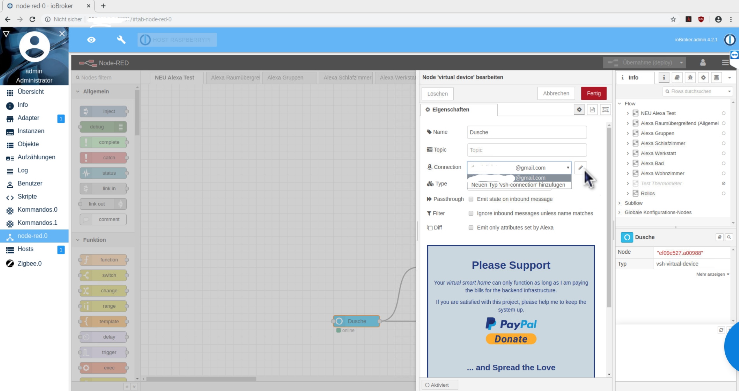 [BUG] Devices won't react since Update to Version 2+ · Issue #84 · csuermann/node-red-contrib ...