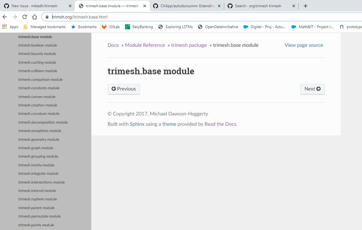 Document not correctly build · Issue #737 · mikedh/trimesh · GitHub