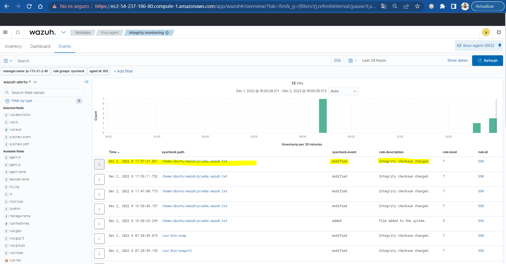Release 4 4 0 Alpha 1 E2e Ux Tests File Integrity Monitoring · Issue 15553 · Wazuh Wazuh
