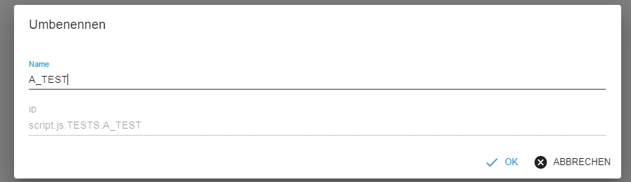 Javascript UI mit Admin5: Änderung vom Scriptnamen und Verschieben ...