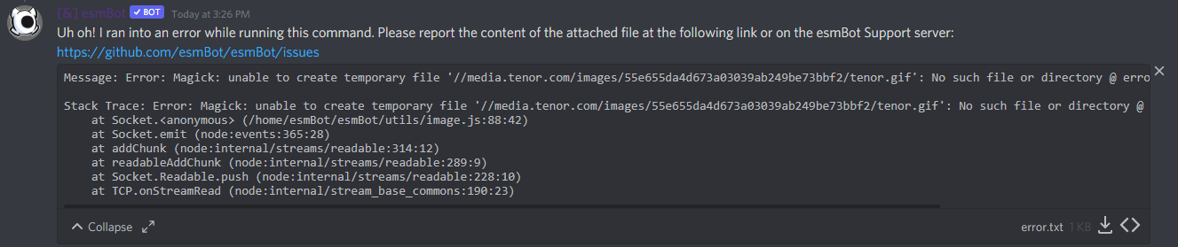 Magick: unable to create temporary file '//media.tenor.com/images ...