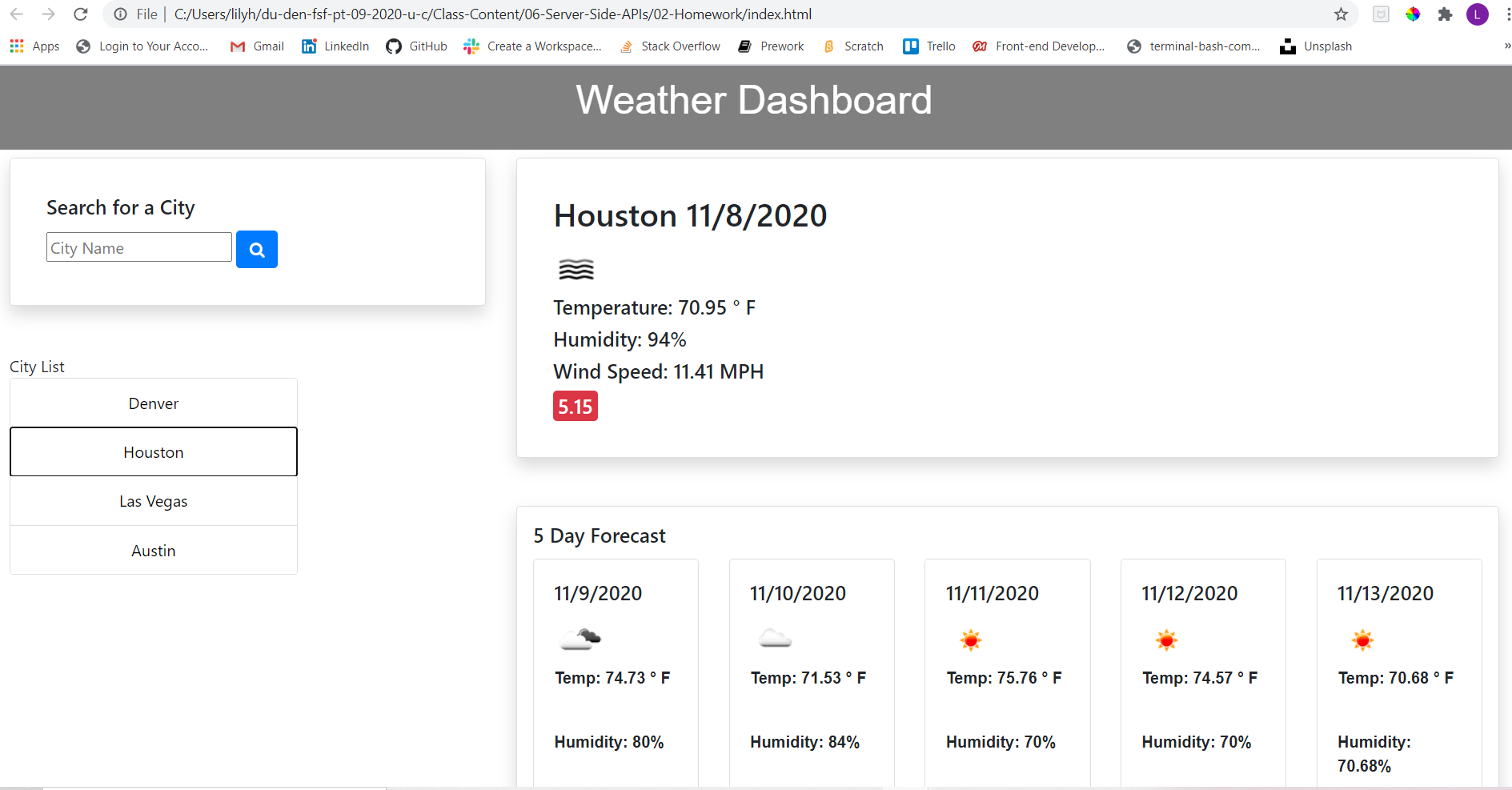 GitHub - LHafoka13/Weather-Dashboard: This weather app allows you to ...
