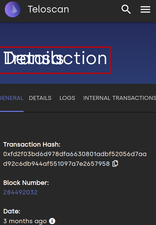 Responsive header text on transaction page · Issue #457 · telosnetwork/teloscan · GitHub