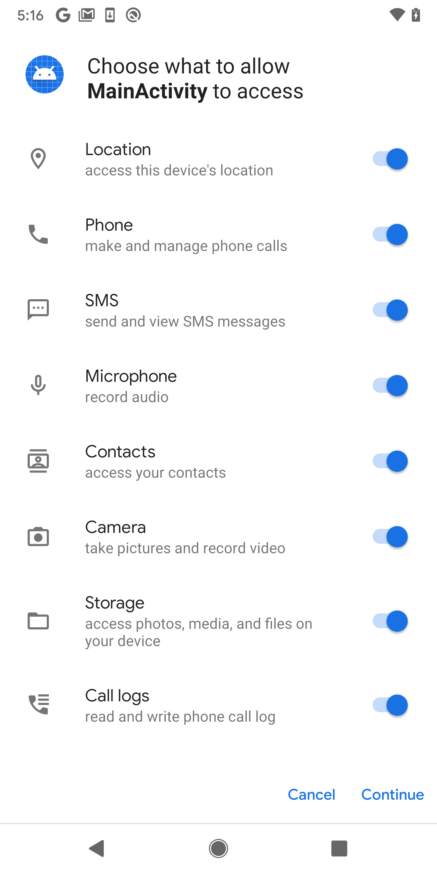 Msfvenom Apk Payload Doesnt Currently Ask For Permissions After Installing · Issue 13349