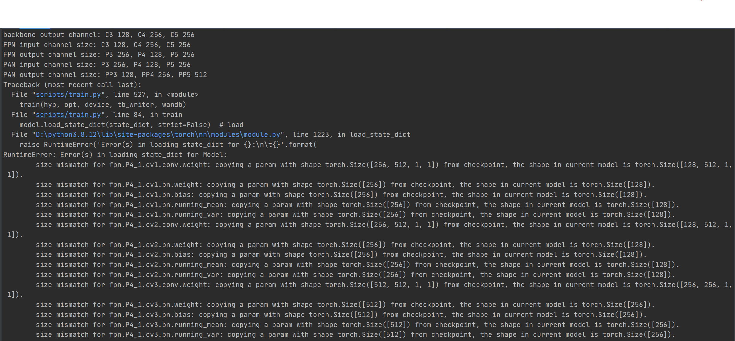 Size Mismatch For Fpn · Issue 84 · Bobo Y Flexible Yolov5 · Github