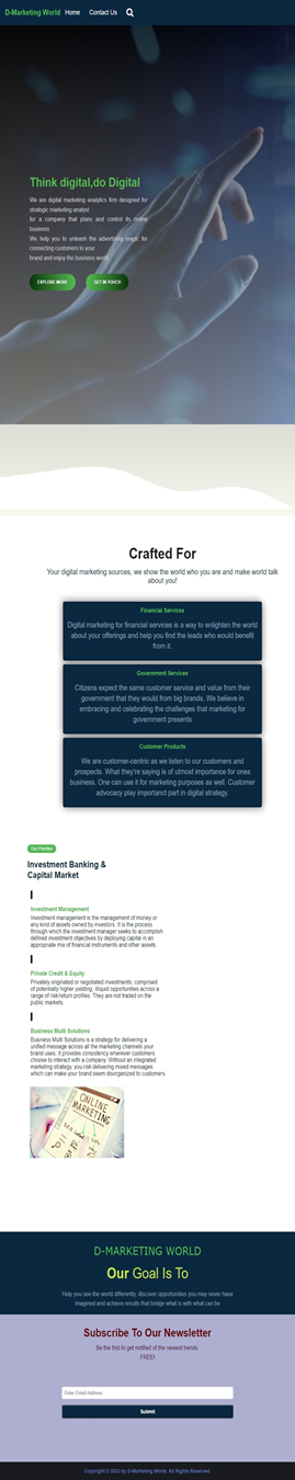 GitHub - Shradd20/D-Makerting-World