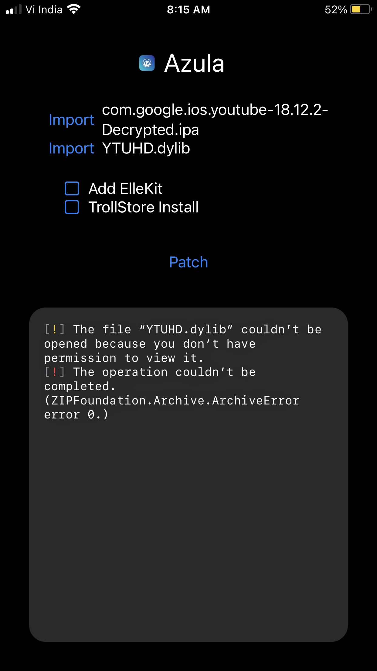 Showing workspace and zip error · Issue #1 · Paisseon/Azula · GitHub