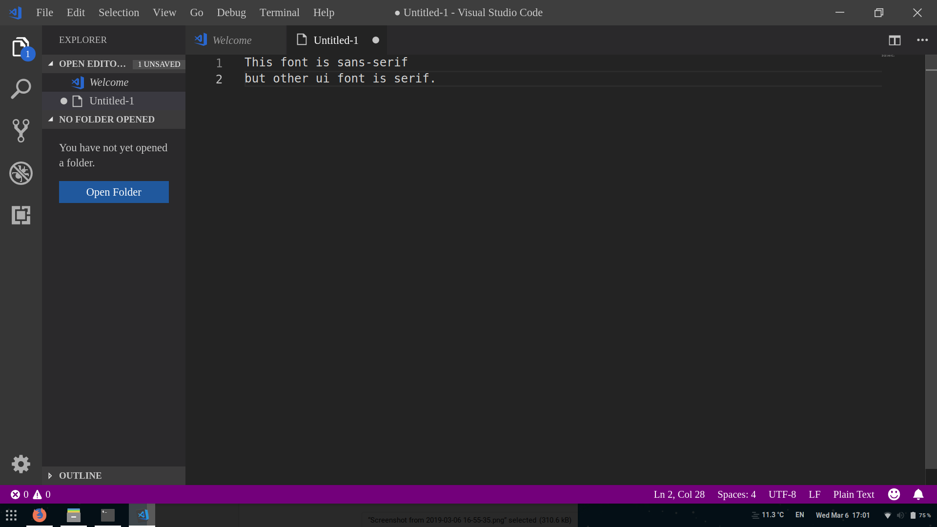 Interface font uses serif font. · Issue #69893 · microsoft/vscode · GitHub
