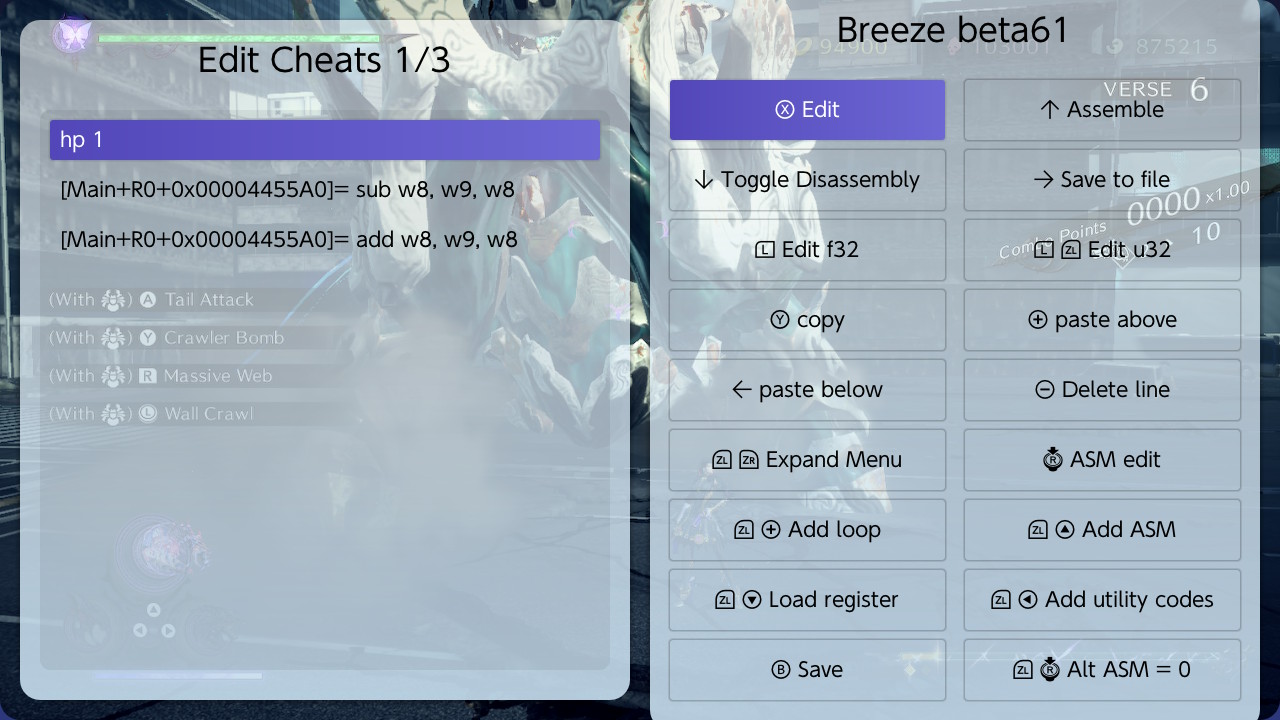 MyNXCheats/cheats/Bayonetta 3/readme.md at main · tomvita/MyNXCheats · GitHub