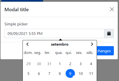 Picker placed in modal header for bootstrap 5 · Issue #2393 · Eonasdan/tempus-dominus · GitHub