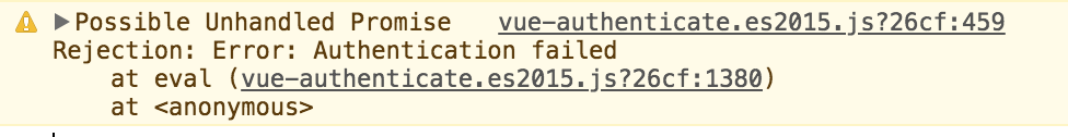 Possible Unhandled Promise Rejection: Error: Authentication failed · Issue #113 · dgrubelic/vue ...
