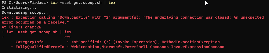 Scoop fails to install · Issue #3966 · ScoopInstaller/Scoop · GitHub