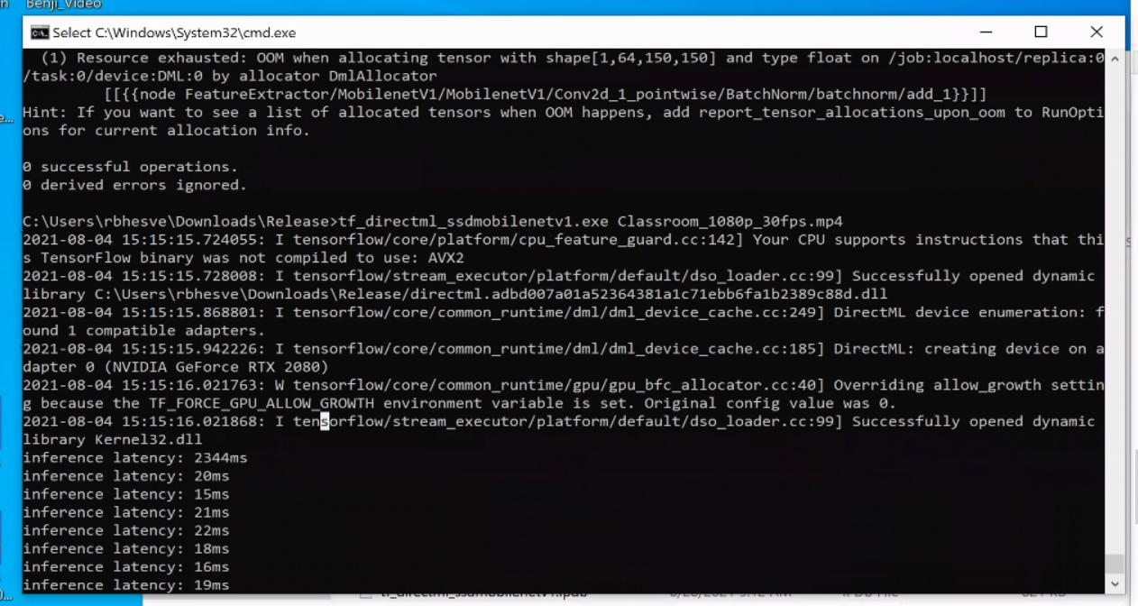 Help Needed on Out of Memory Issue · Issue #294 · microsoft/tensorflow-directml · GitHub