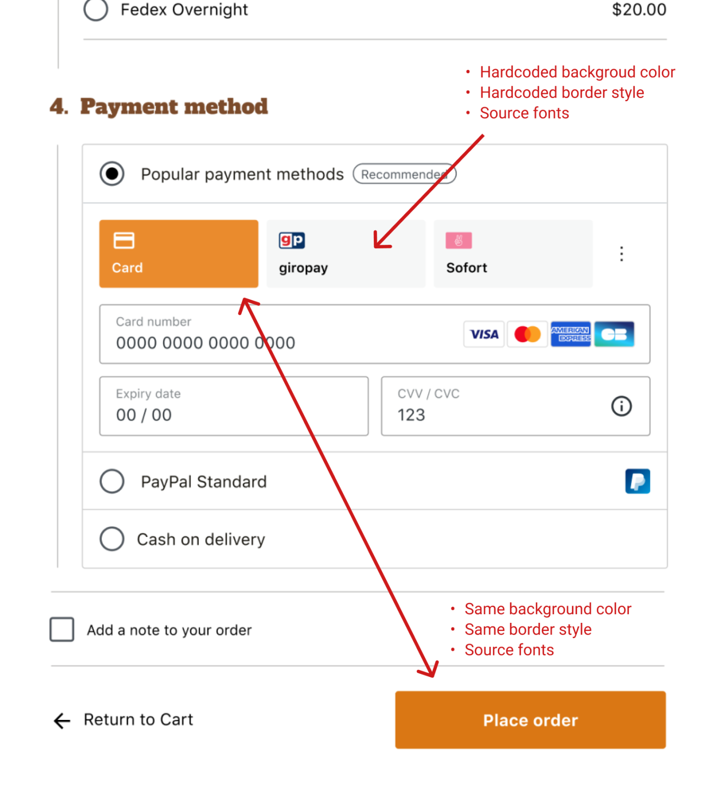 Spike: UPE - Applying CTA styles to payment tabs · Issue #1722 · Automattic/woocommerce-payments ...