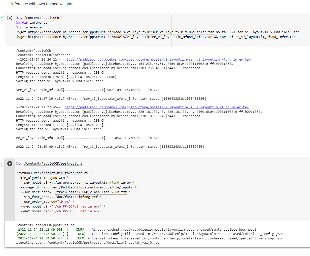 KIE inference fails w/o error after succesfull training and eval on google colab. · Issue #8440 ...