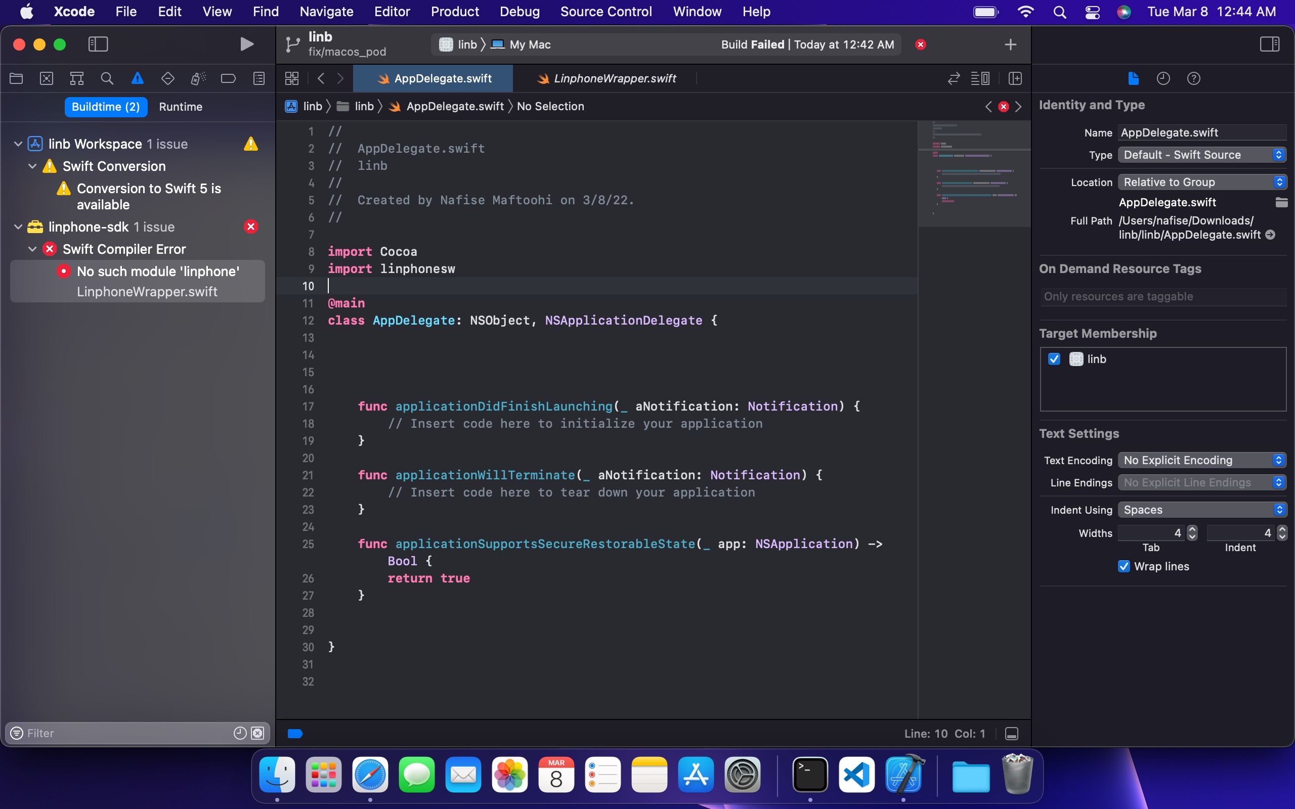 How to fix error no such module for import linphone sdk macos · Issue #211 ...