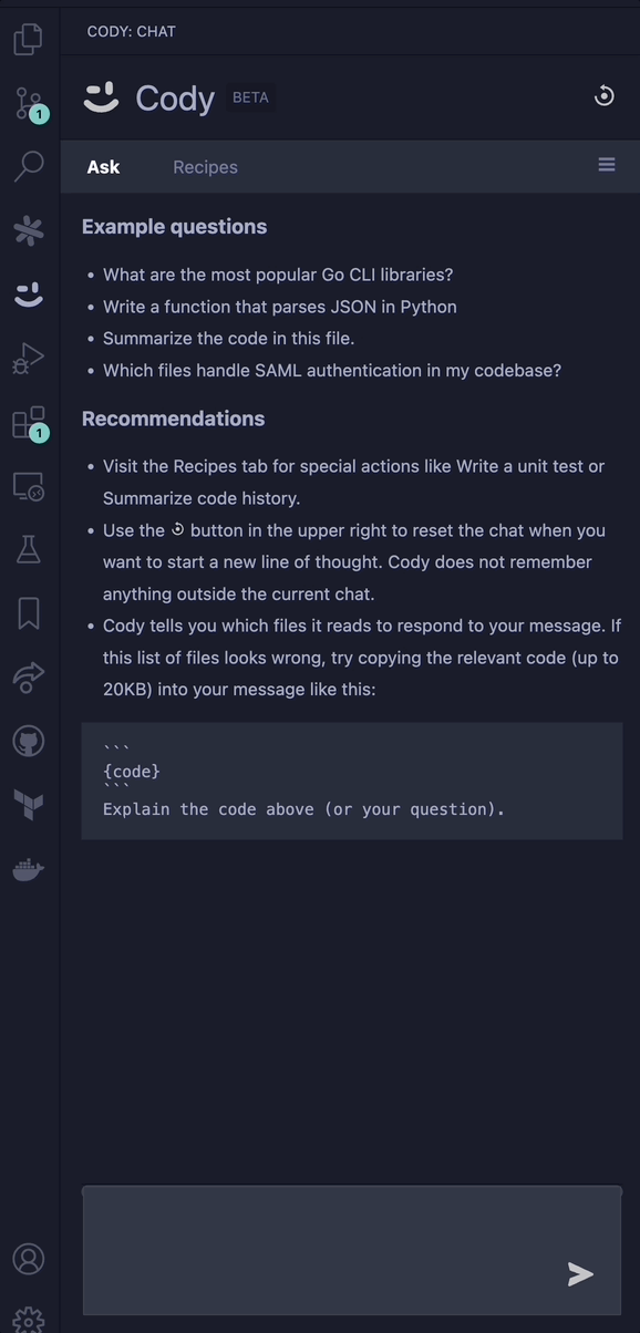 Cody Loses Chat State If Vs Code Crashesis Restarted · Issue 49471 · Sourcegraphsourcegraph