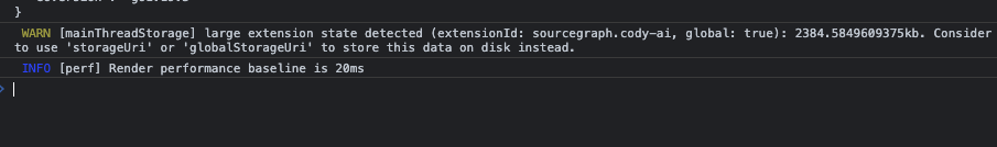 Cody Bug: Large extension state · Issue #83 · sourcegraph/cody · GitHub