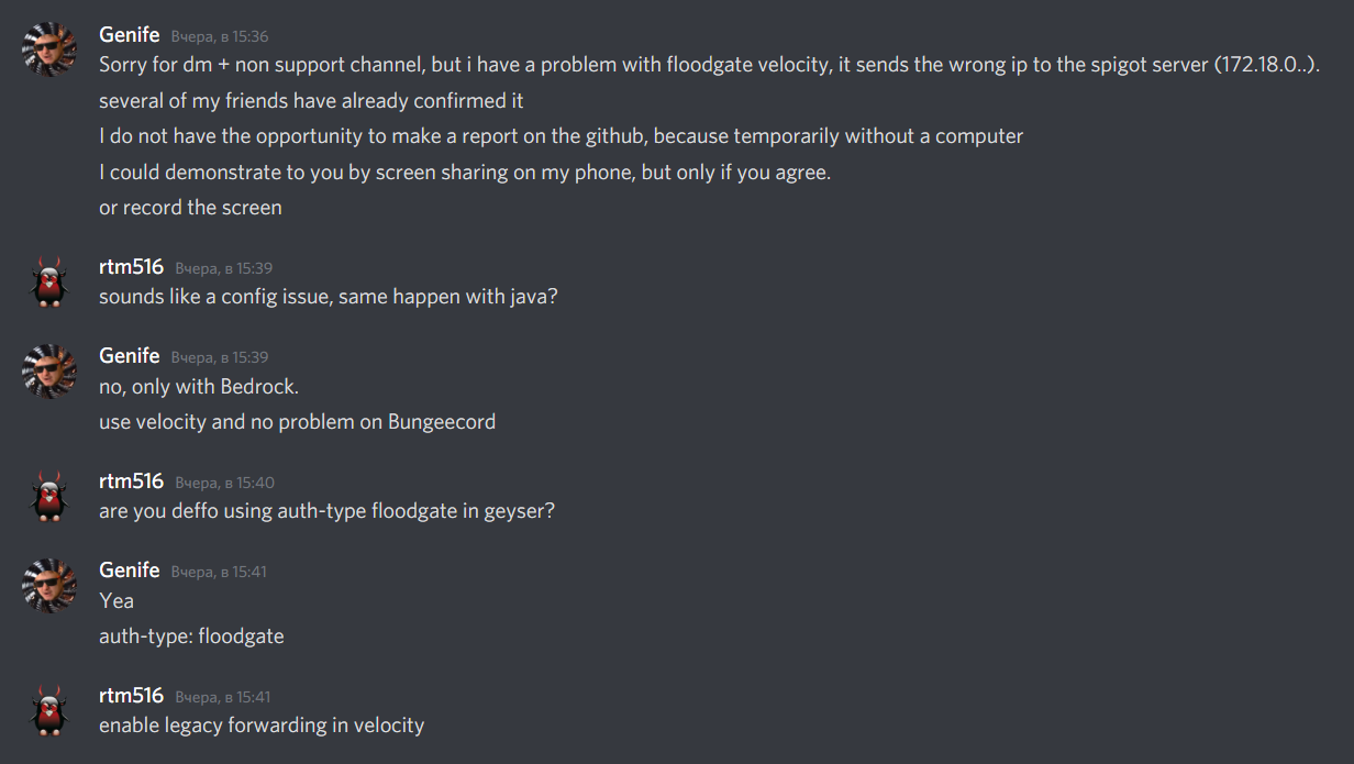 Velocity. Geyser+floodgate player ip: 172.18.0... · Issue #117 · GeyserMC/Floodgate · GitHub