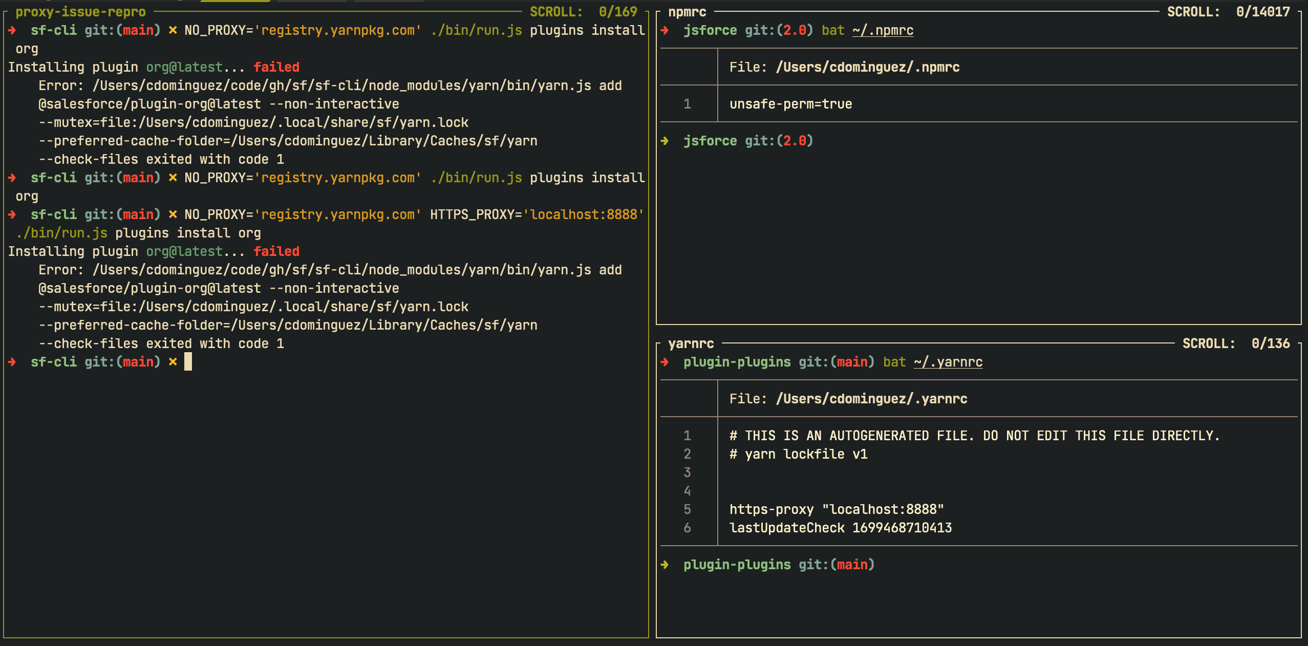 can't use `NO_PROXY` env var if proxy is configured via `.yarnrc` · Issue #710 · oclif/plugin ...