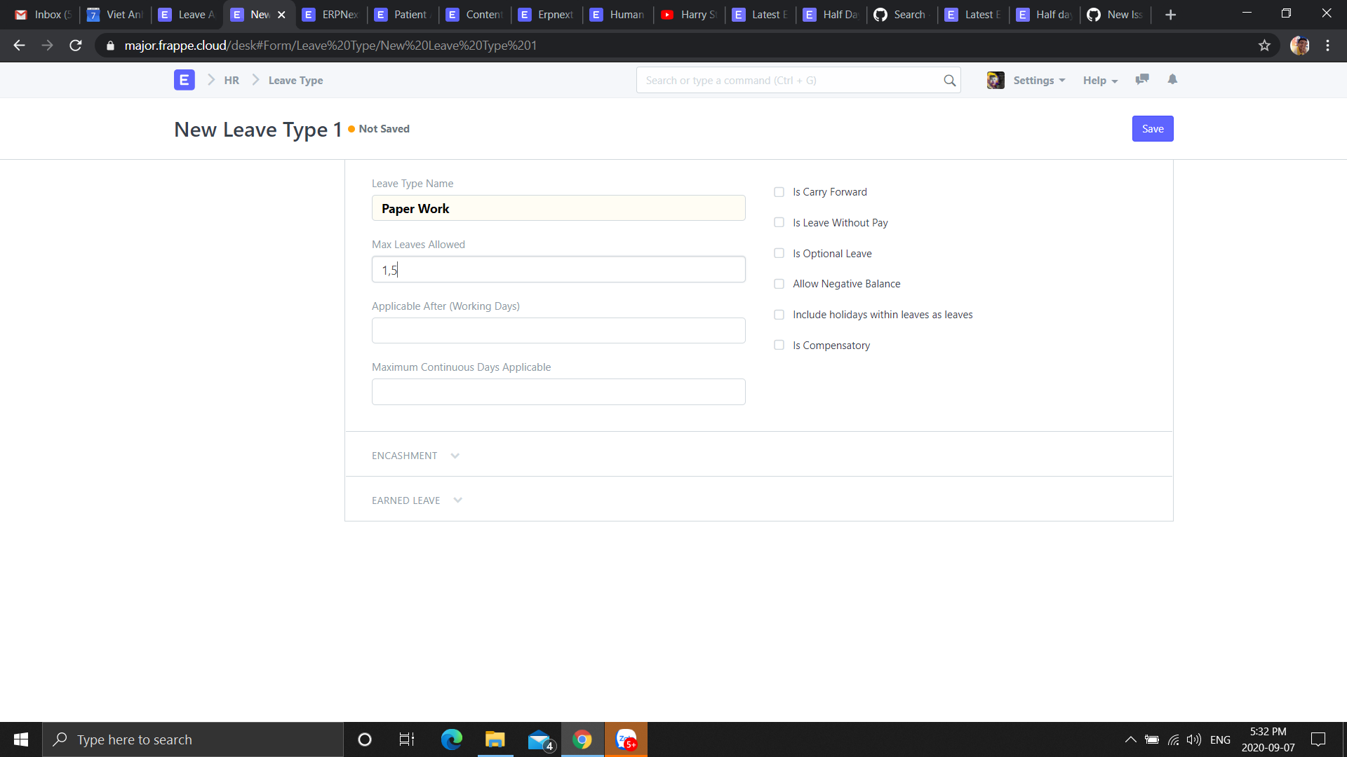 0,5 1,5 2,5 days as MAX LEAVE ALLOWED in LEAVE TYPE · Issue #23280 ...